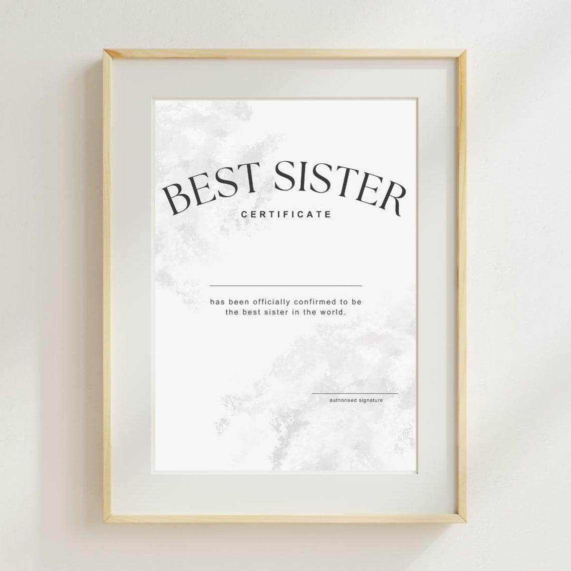 Printable Blank Best Sister Certificate - Etsy