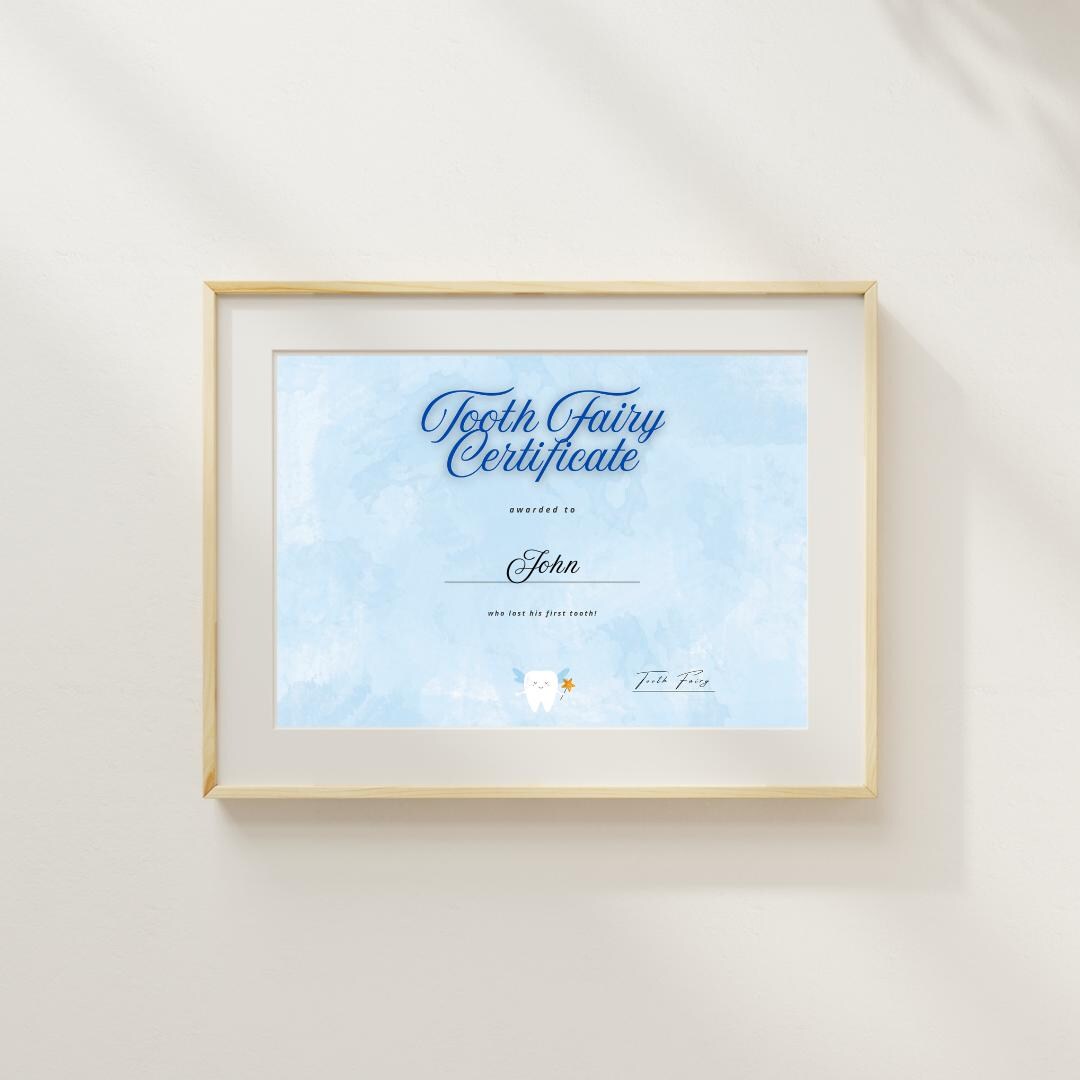 Printable Tooth Fairy Certificate for Boys - Etsy