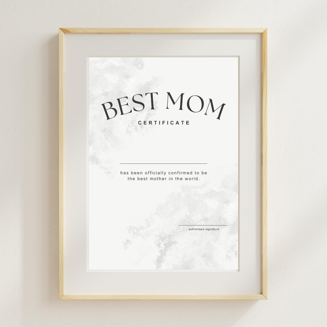 Printable Blank Best Mom Certificate - Etsy