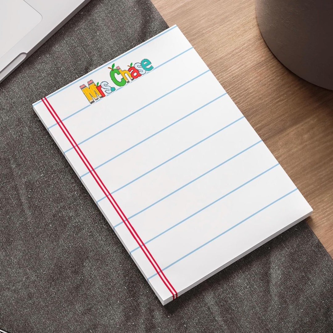 Personalized Teacher Note Pads - Custom Stationery for Gifts, Classroom ...