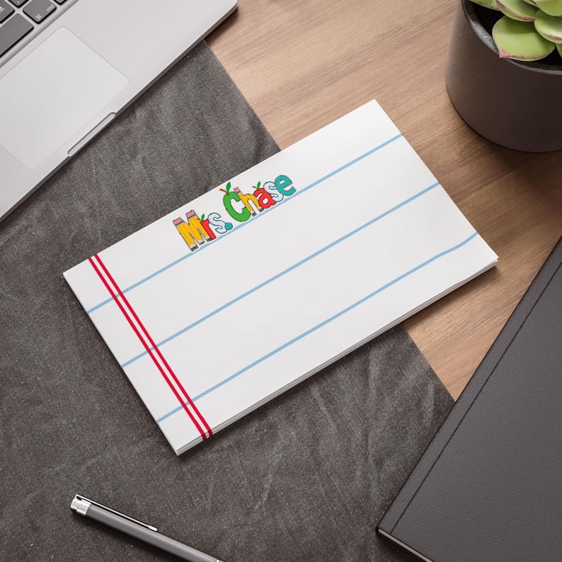 Personalized Teacher Note Pads - Custom Stationery for Gifts, Classroom ...
