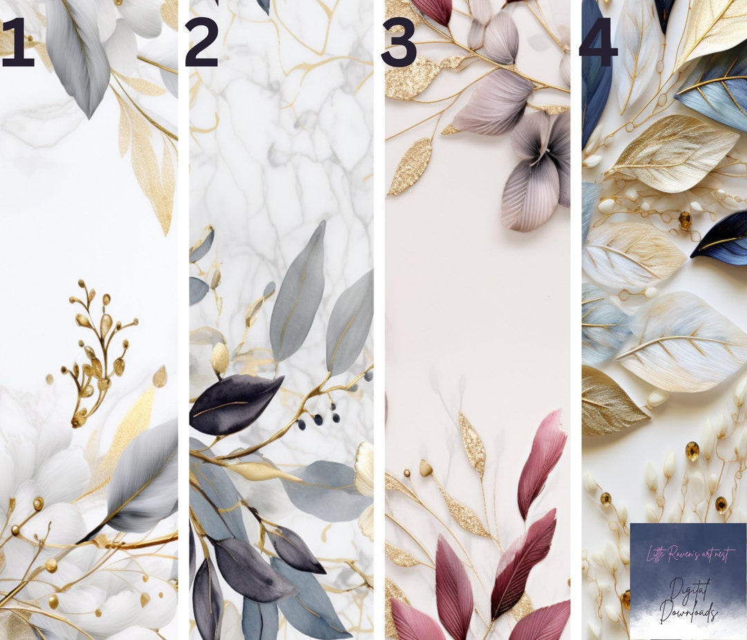 3D Floral Gold Leaf Inlay Flowers on Marble Tumbler Designs ...