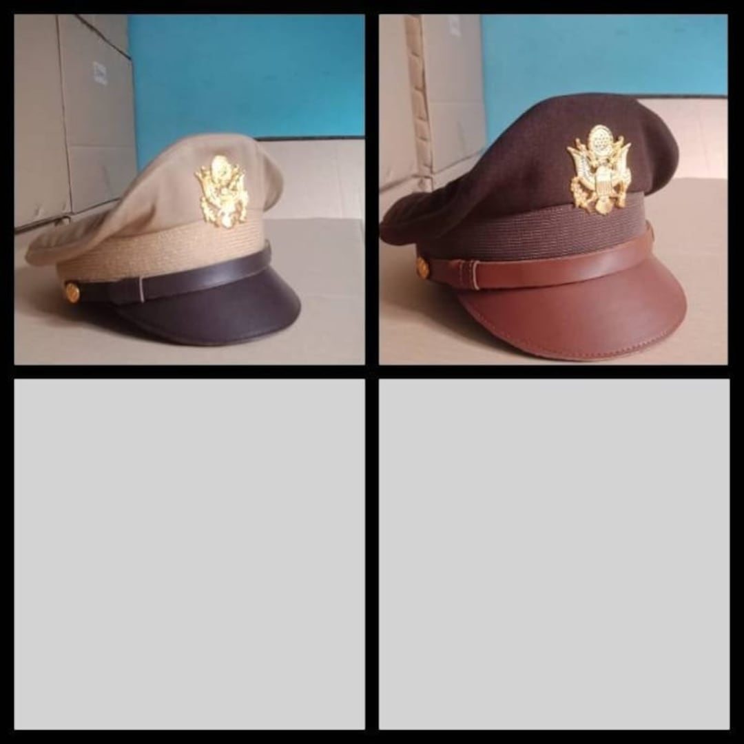 Vintage WW2 USA Army Caps Set of Two Military Hats Collectible World ...