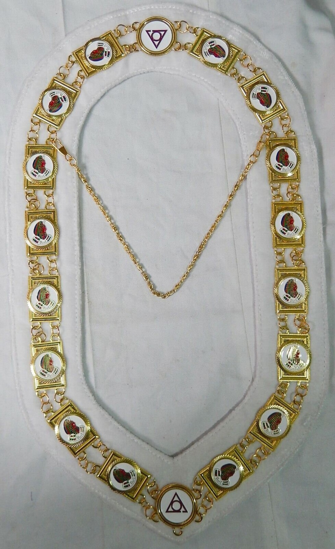 Masonic Regalia Daughter of Isis Gold Metal Chain Collar Colorful DOI ...
