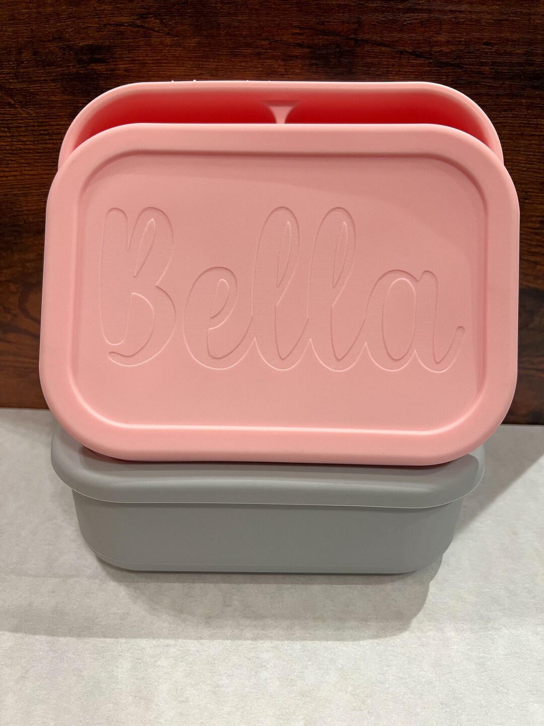 Custom Silicone Three Compartment Lunch Box, Personalized Bento Box ...