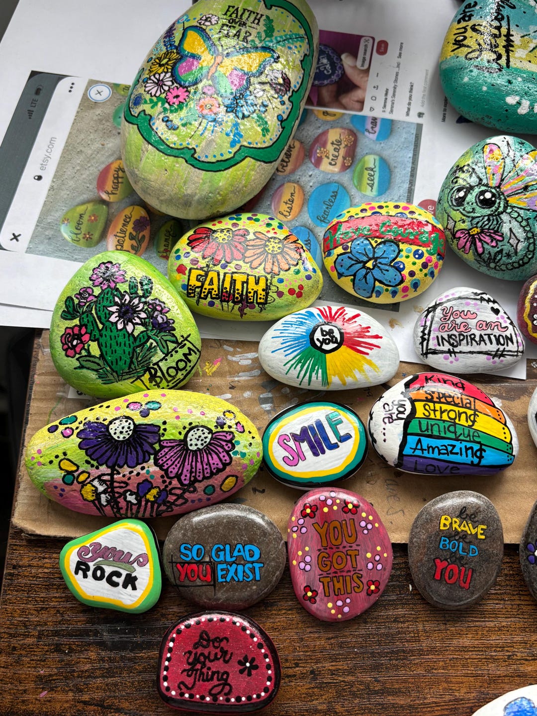 3 Rock Bundle Hand Painted Rocks - Etsy