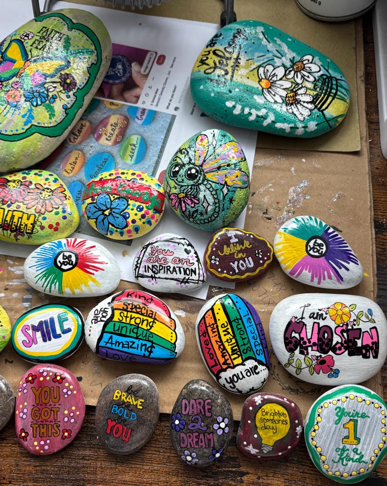 5 Rock Bundle Hand Painted Rocks - Etsy