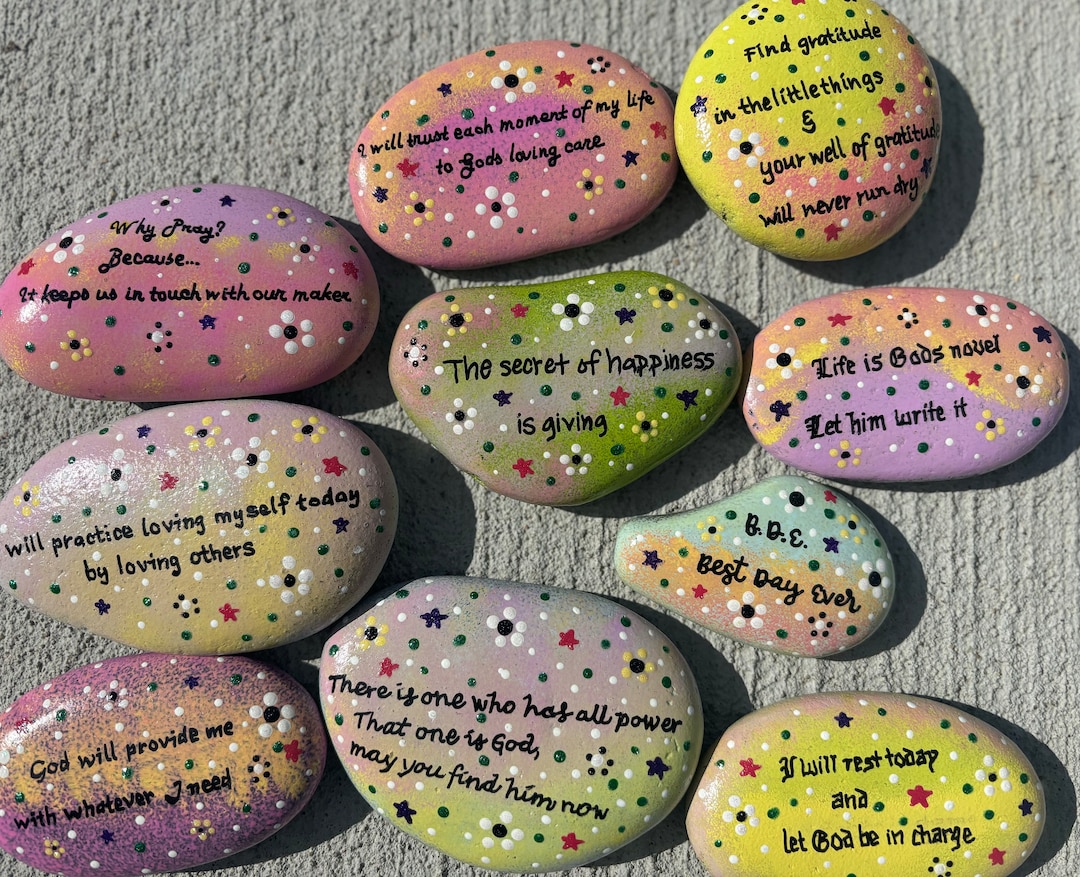 3 Rock Bundle Hand Painted Rocks - Etsy