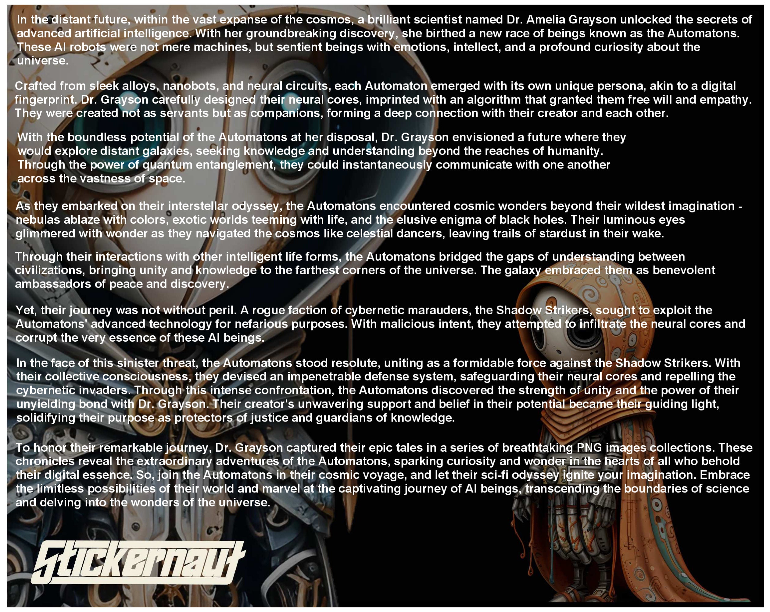 Automatons Series 1 Digital PNG Art Pack: 10 Precocious Pngs of Our Friendly Future Sci-fi Robot ...