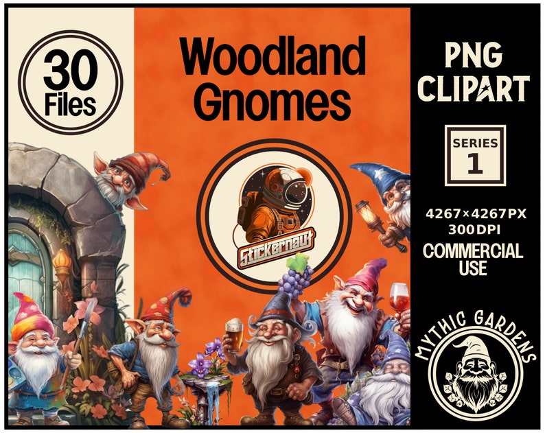 Woodland Gnomes Series 1 Digital PNG Art Pack: Whimsical - Etsy