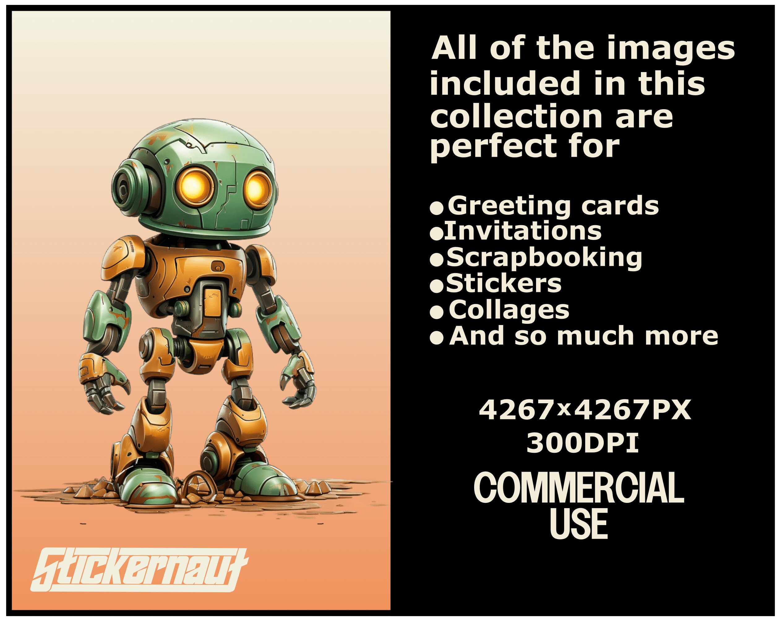 Byte Sized Bots Series 1 Digital PNG Art Pack: 60 Bodacious Bots for Creative Crafts. - Etsy