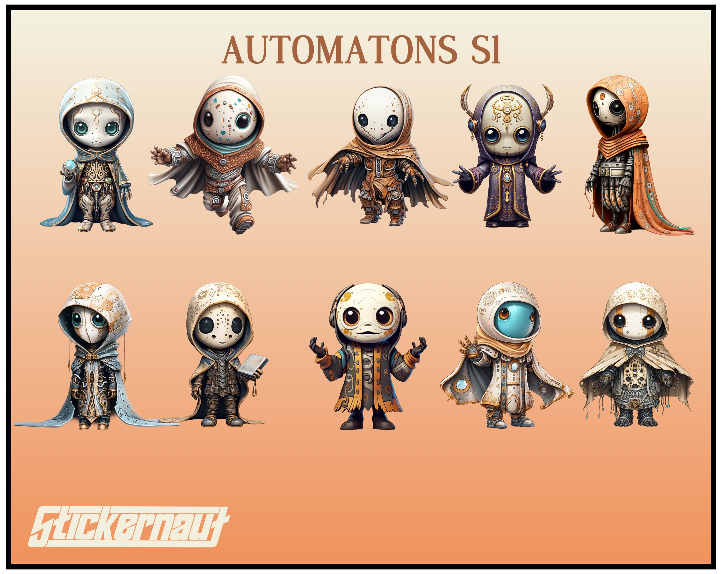 Automatons Series 1 Digital PNG Art Pack: 10 Precocious Pngs of Our ...