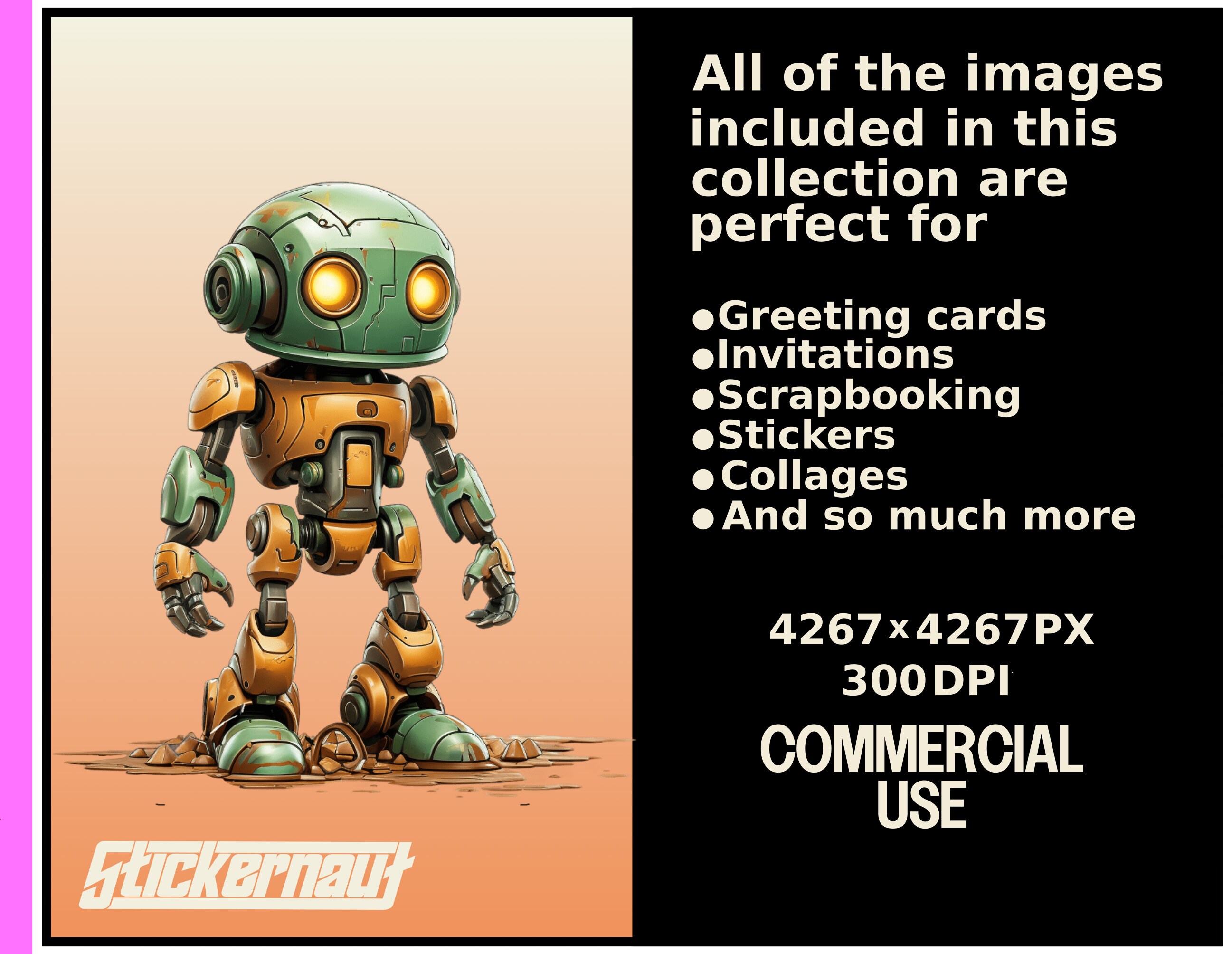 Byte Sized Bots Series 1 Digital PNG Art Pack: 60 Bodacious Bots for ...