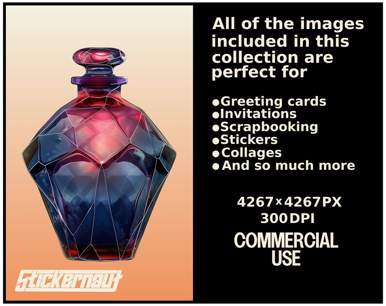 Potions S1 Digital PNG Art Pack: A Collection of 10 Potent Potions for ...