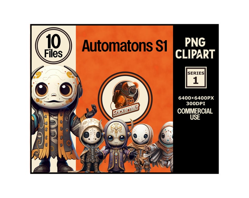 Automatons Series 1 Digital PNG Art Pack: 10 Precocious Pngs of Our ...