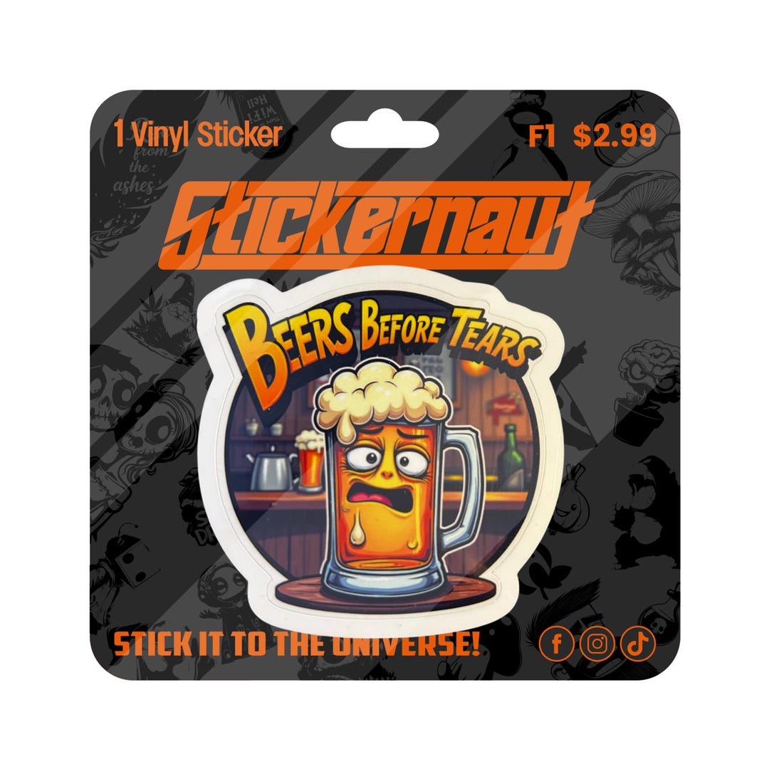 Beers Before Tears Vinyl Sticker Funny Adult Sticker Cute and Clever ...