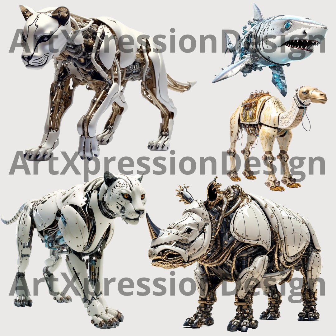 Robotic Animals Clipart Bundle Clipart for Commercial Use - Etsy