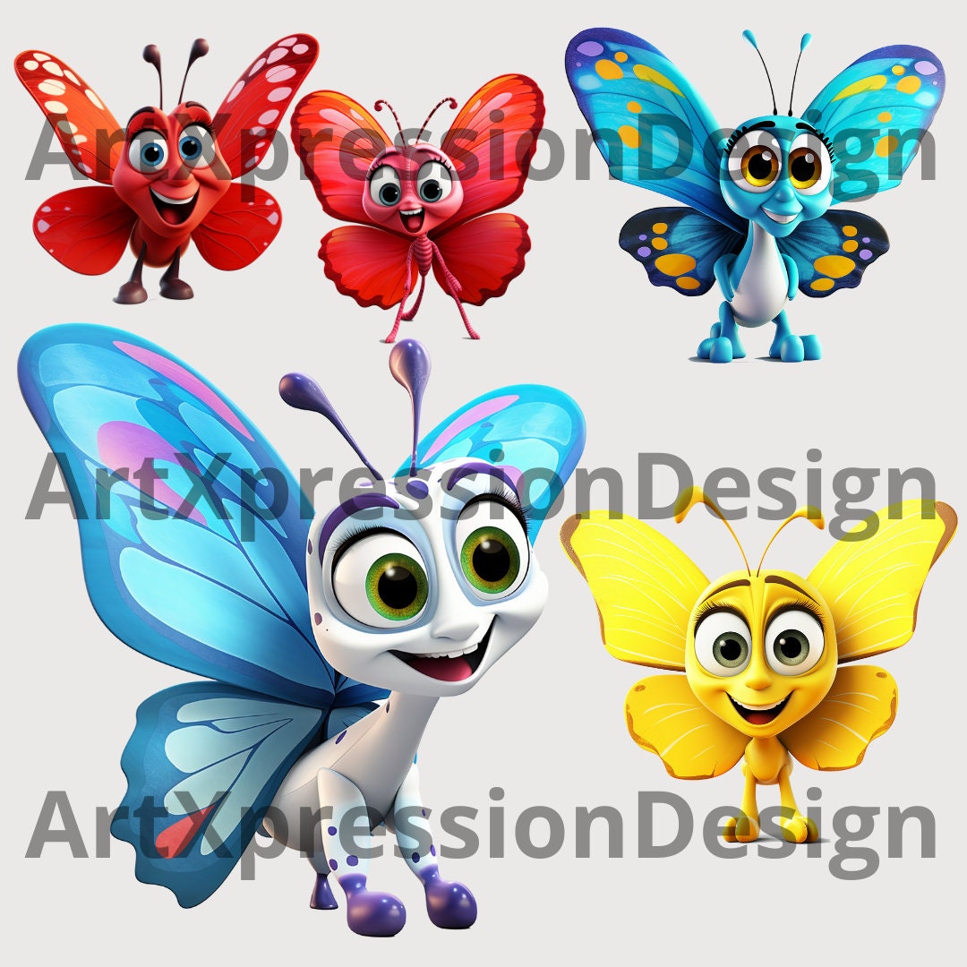 30 Butterflies PNG, Clipart Bundle, Butterflies Illustrations, Cute ...