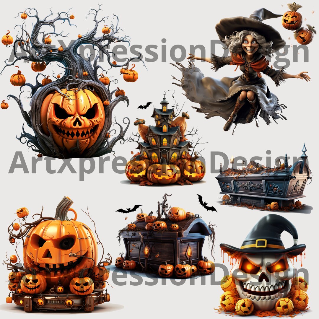 Halloween Clipart Cute Halloween Clipart, Pumpkin, Bats, Potions ...