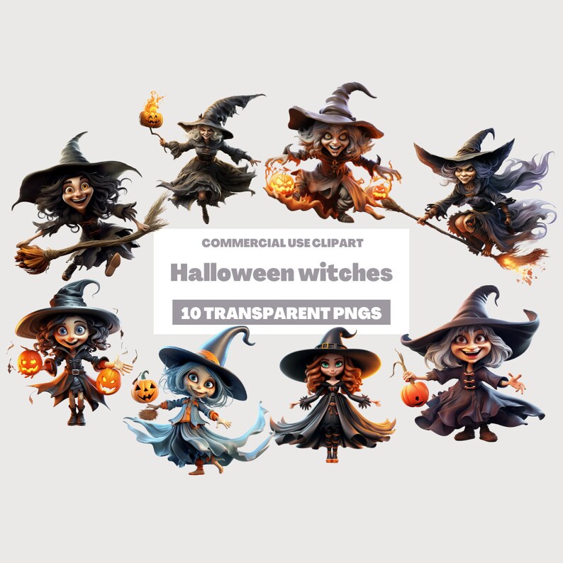 Halloween Witches Clipart - Cute Witches Clip Art, Halloween Clipart ...