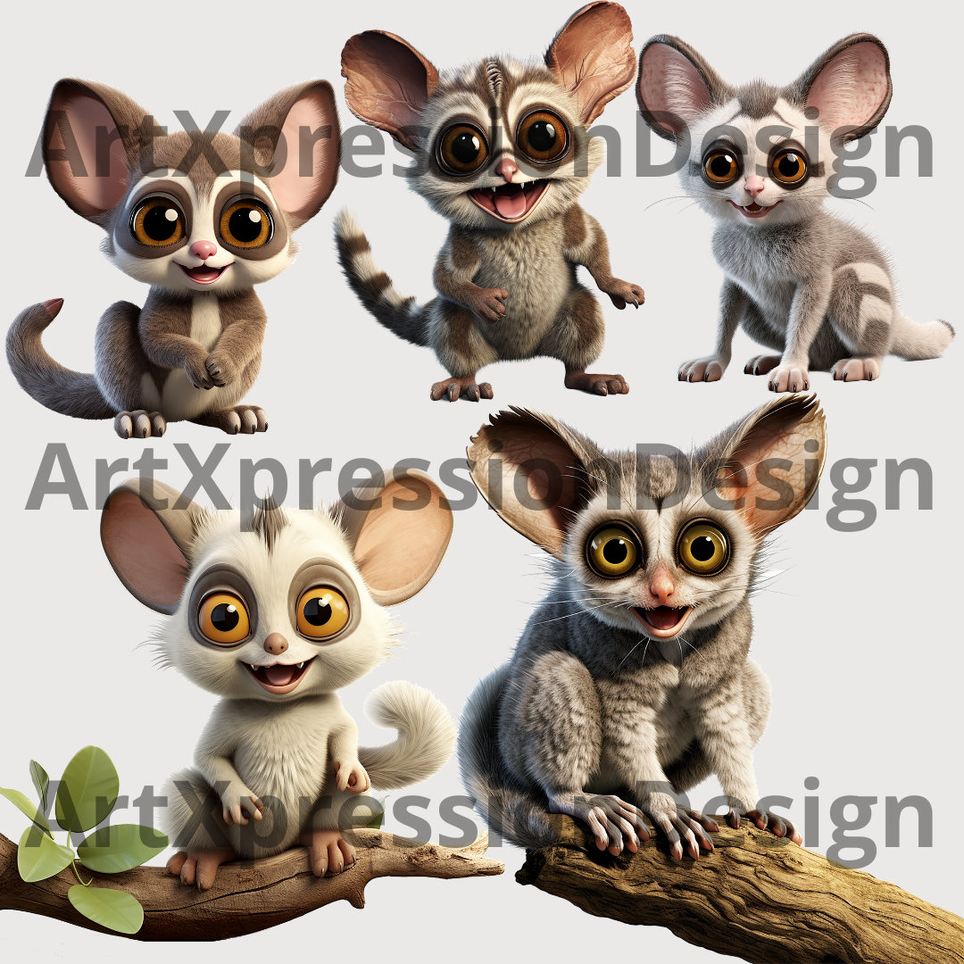 Bushbabys Clipart Cute Cartoon Clipart, Bushbabys Clipart Set ...