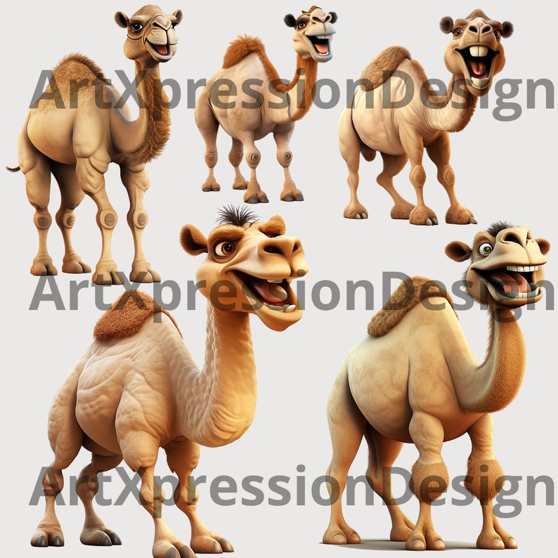 Camels Clipart Cute Cartoon Clipart, Camels Clipart Set, Camels Instant ...