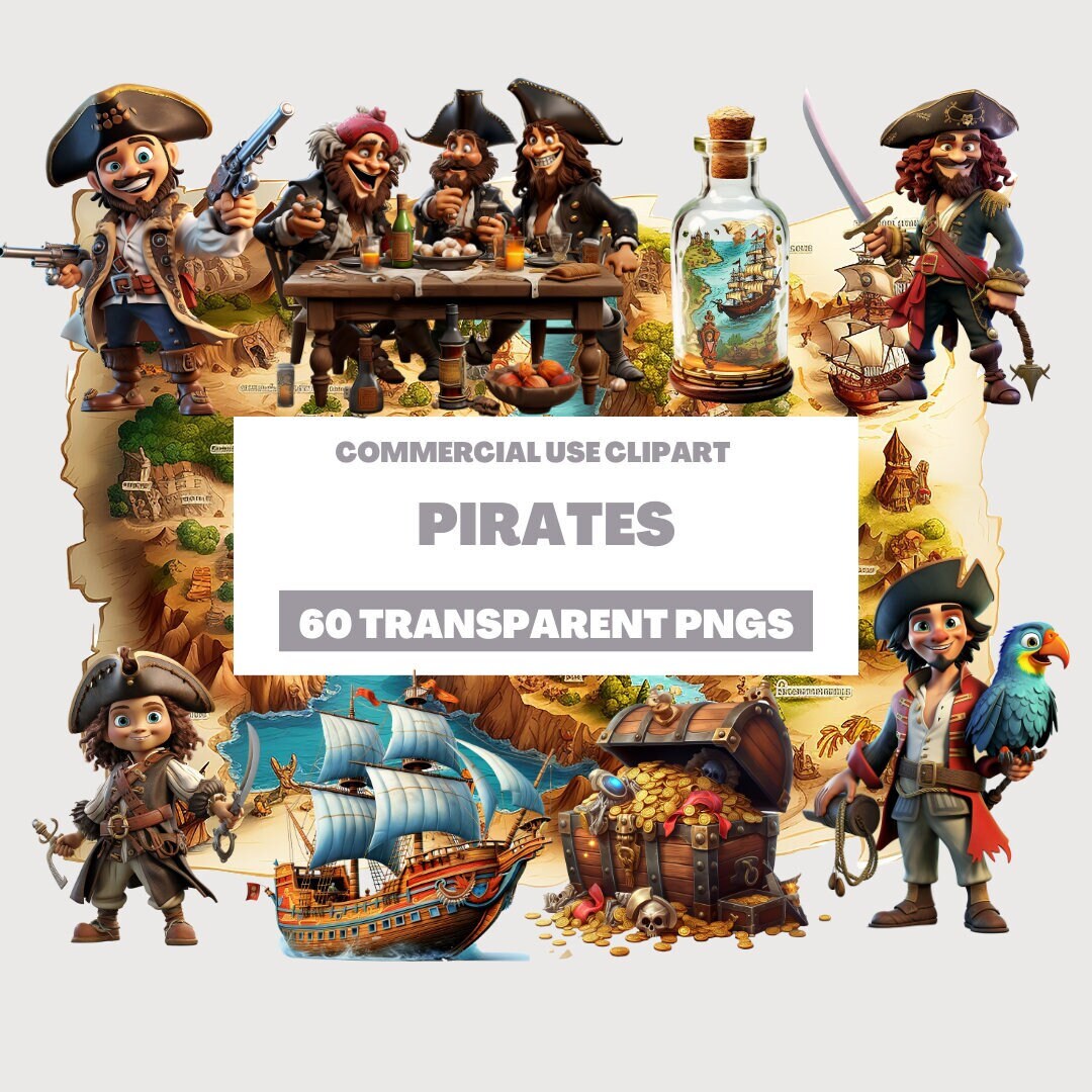 Pirate Clipart, Clipart for Commercial Use, Transparent Pngs, Pirate ...