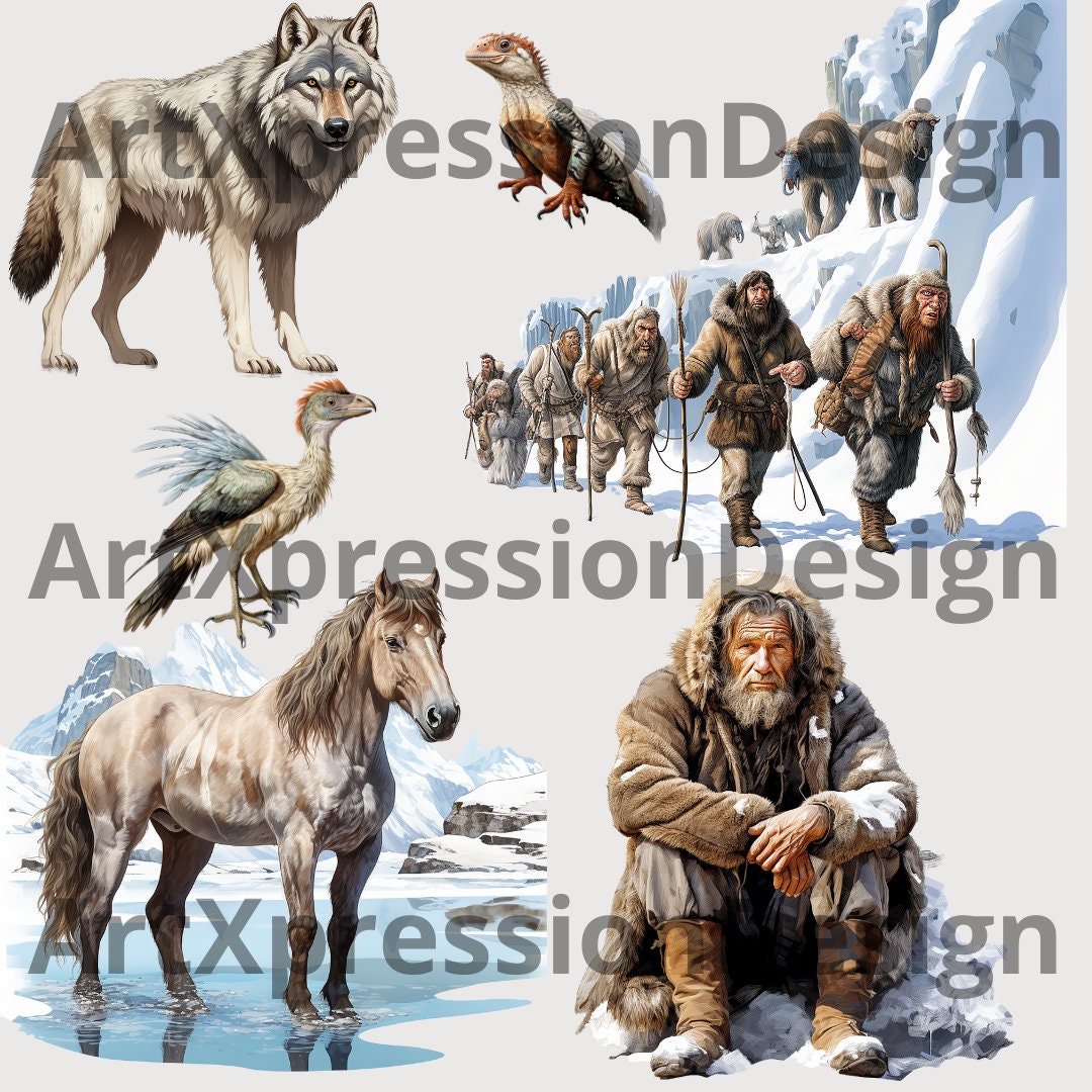 Ice Age Clipart, 60 Unique Ice Age Pngs, Clipart Bundle, Clipart for ...
