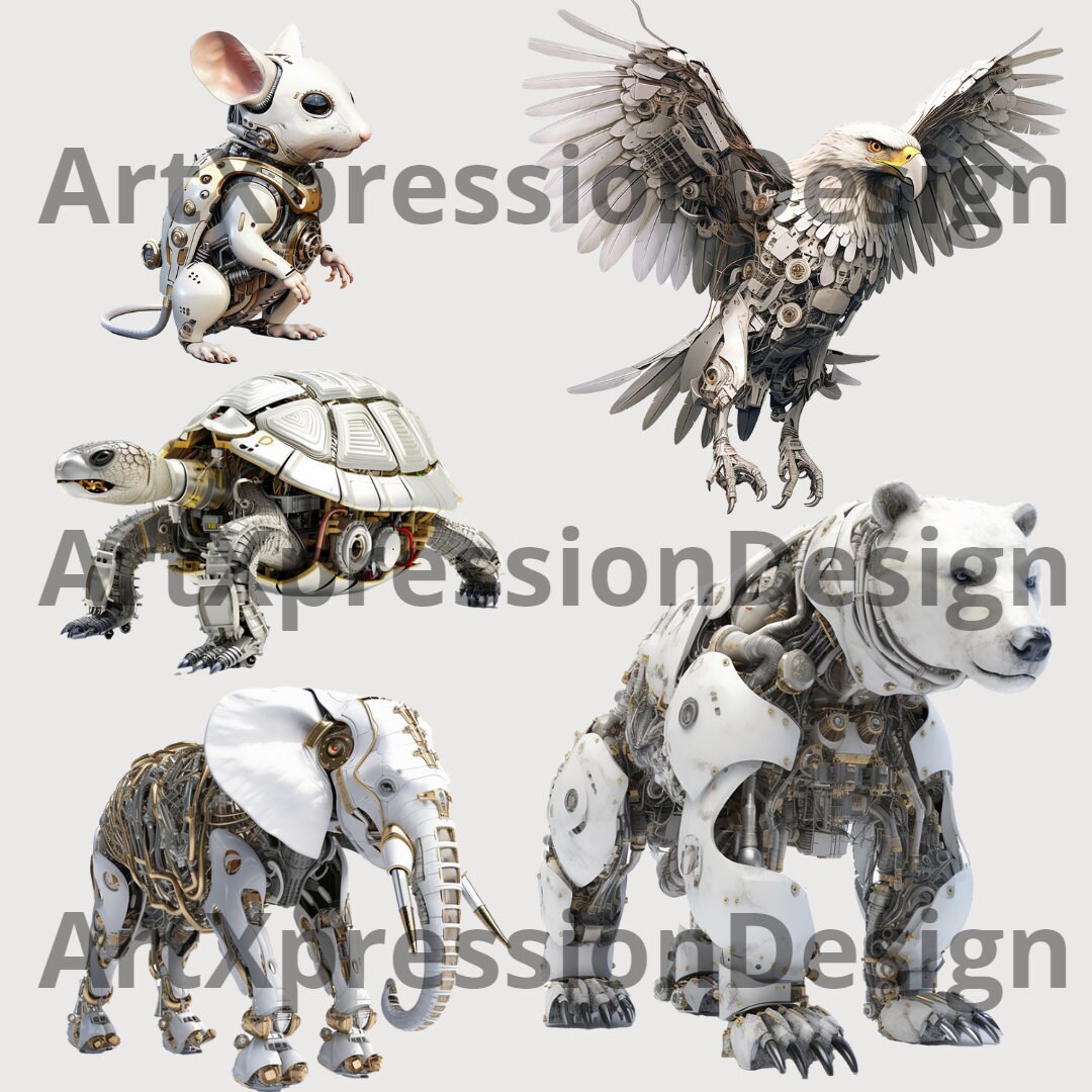 Robotic Animals Clipart Bundle Clipart for Commercial Use - Etsy