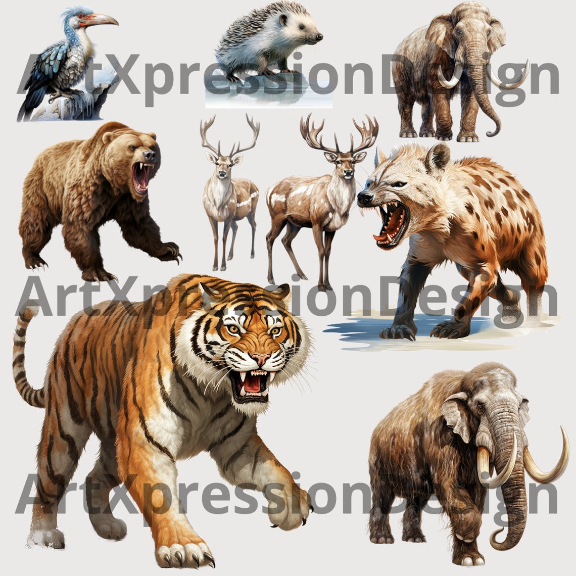 Ice Age Clipart, 60 Unique Ice Age Pngs, Clipart Bundle, Clipart for ...
