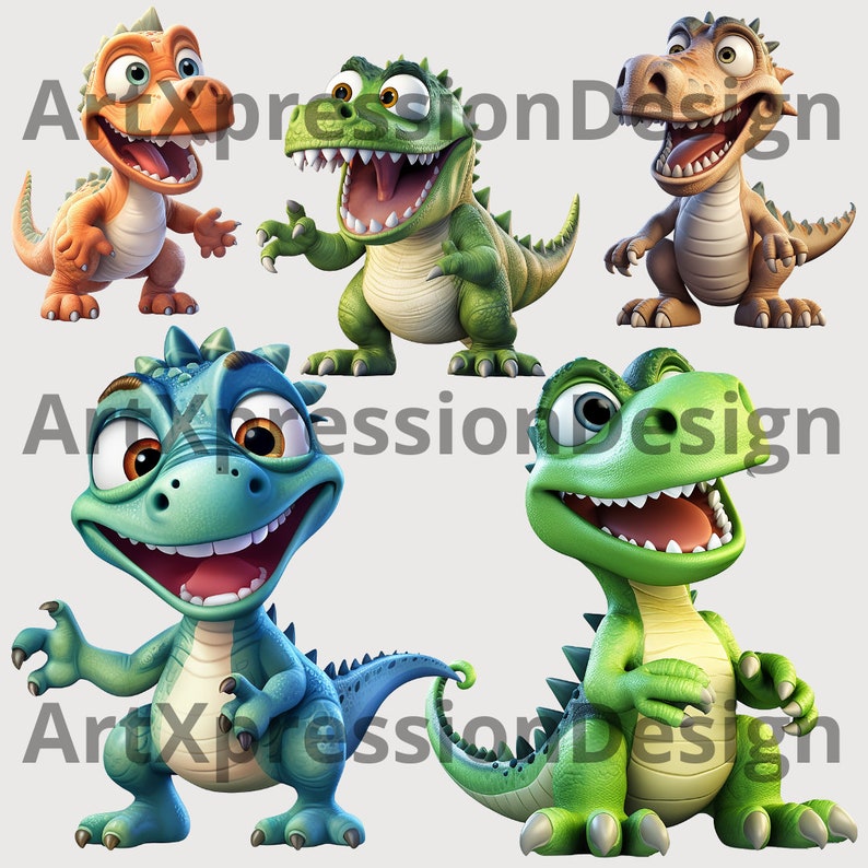 Dinosaurs PNG, Clipart Bundle, Dino Animal Illustrations, Cute Dinos ...