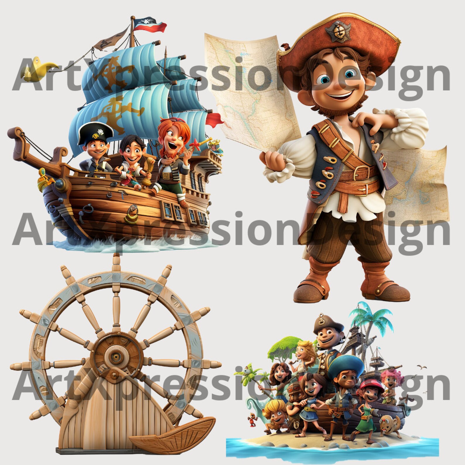 Pirate Clipart, Clipart for Commercial Use, Transparent Pngs, Pirate ...