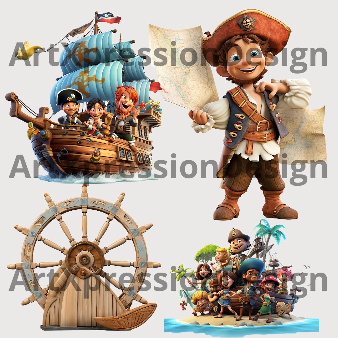 Pirate Clipart, Clipart for Commercial Use, Transparent Pngs, Pirate ...