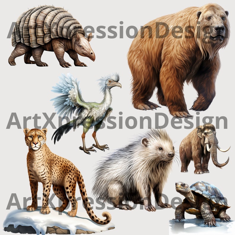 Ice Age Clipart, 60 Unique Ice Age Pngs, Clipart Bundle, Clipart for ...