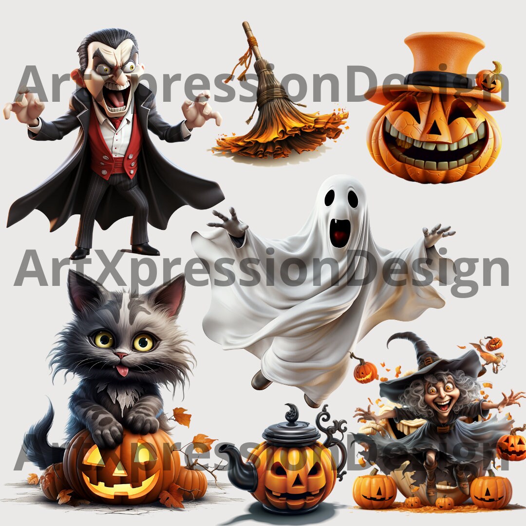 Halloween Clipart Cute Halloween Clipart, Pumpkin, Bats, Potions ...