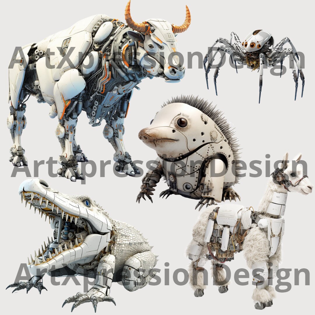 Robotic Animals Clipart Bundle Clipart for Commercial Use - Etsy