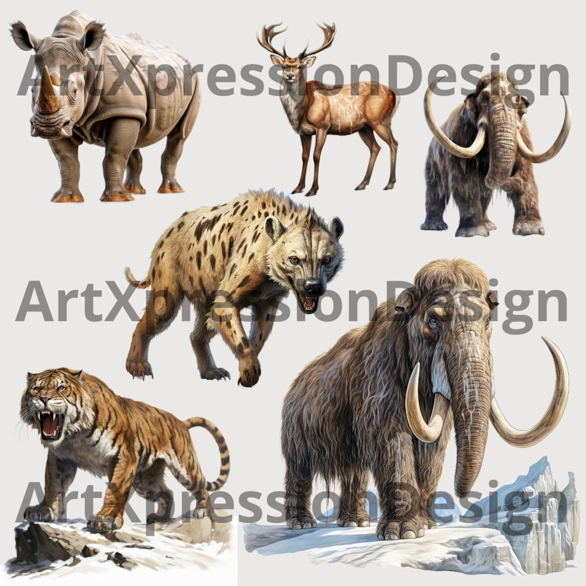Ice Age Clipart, 60 Unique Ice Age Pngs, Clipart Bundle, Clipart for ...