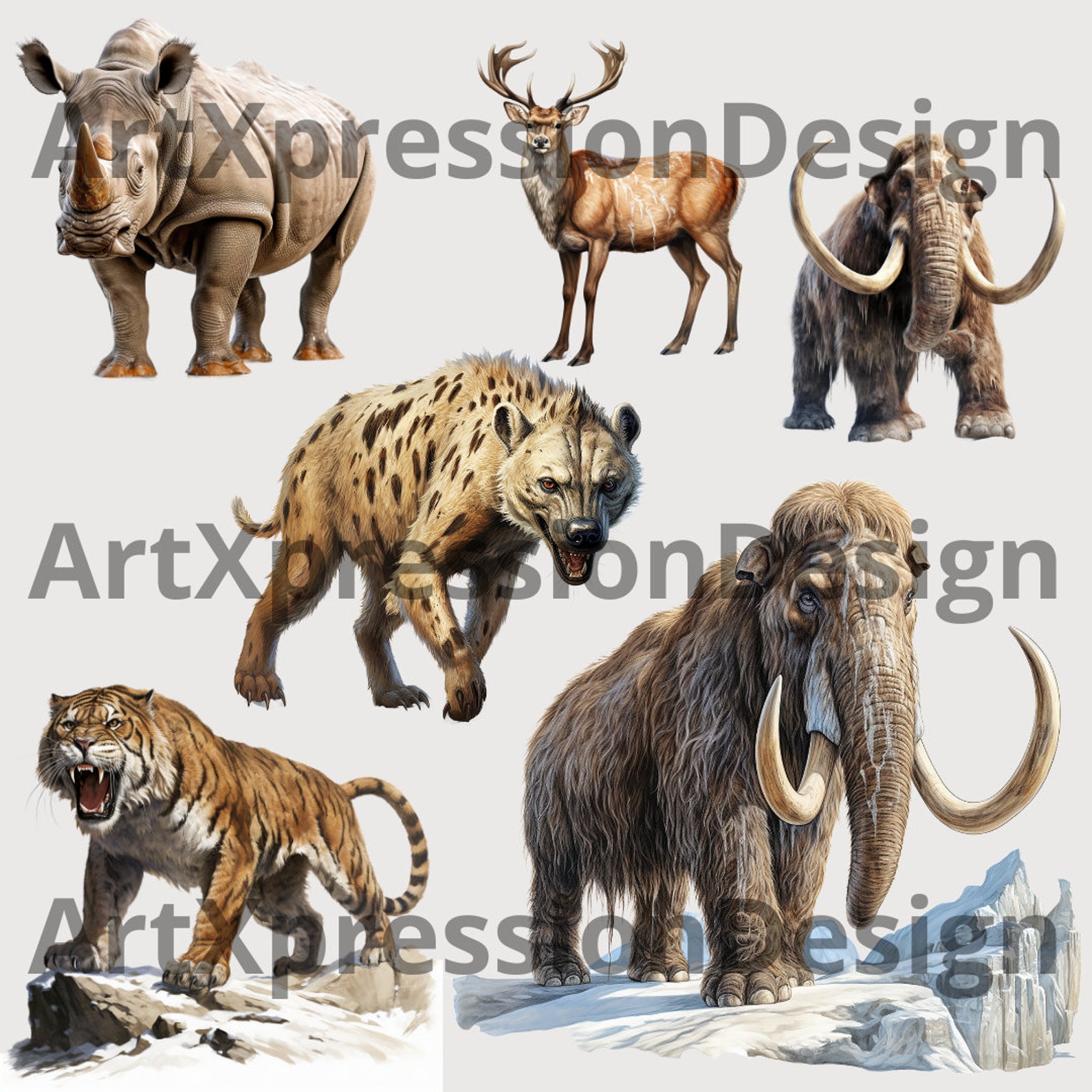 Ice Age Clipart, 60 Unique Ice Age Pngs, Clipart Bundle, Clipart for ...