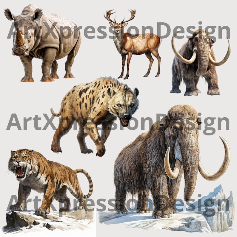 Ice Age Clipart, 60 Unique Ice Age Pngs, Clipart Bundle, Clipart for ...
