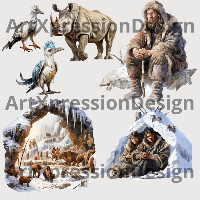 Ice Age Clipart, 60 Unique Ice Age Pngs, Clipart Bundle, Clipart for ...