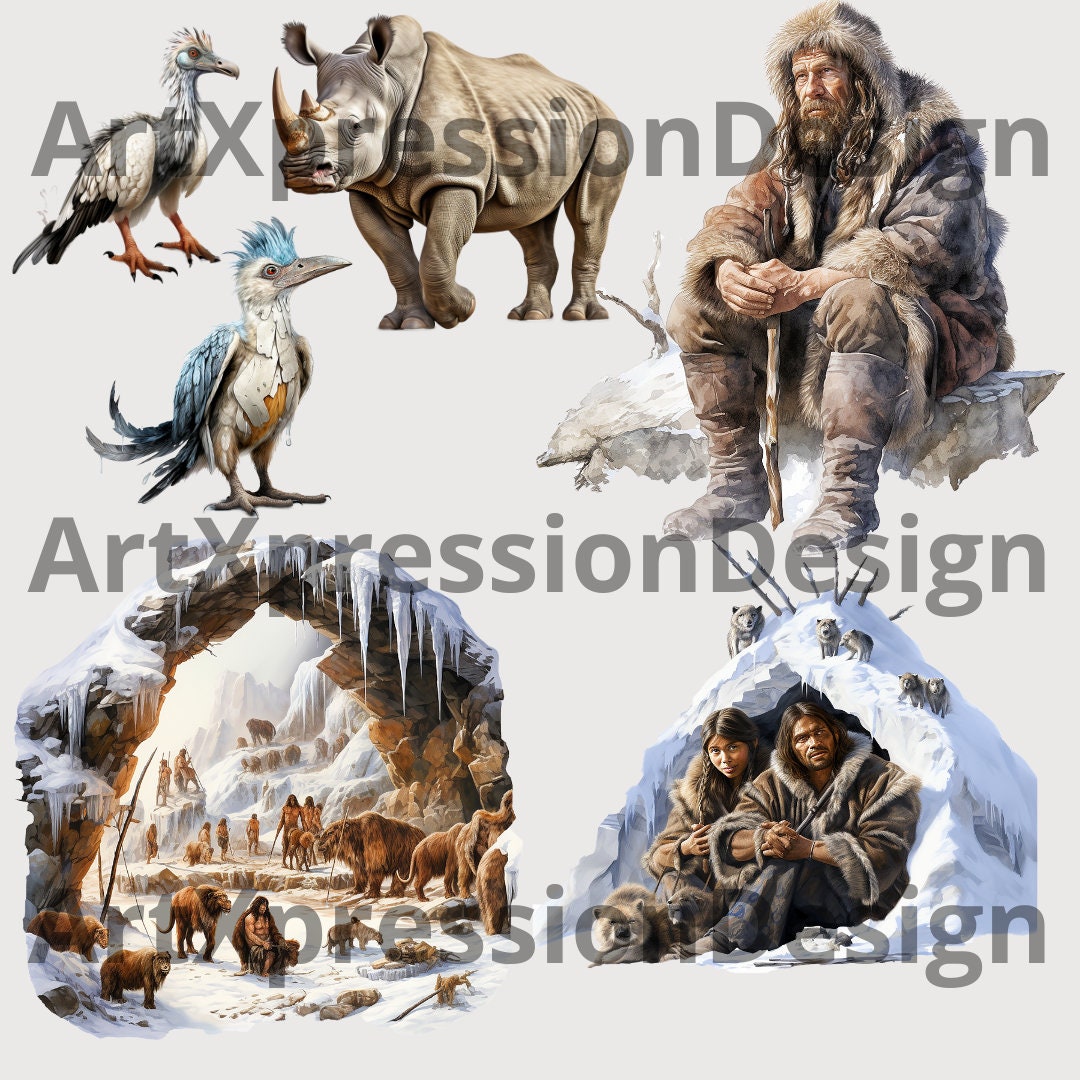 Ice Age Clipart, 60 Unique Ice Age Pngs, Clipart Bundle, Clipart for ...