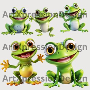 Frogs Clipart - Cute Cartoon Clipart, Frogs Clipart Set, Frogs ...