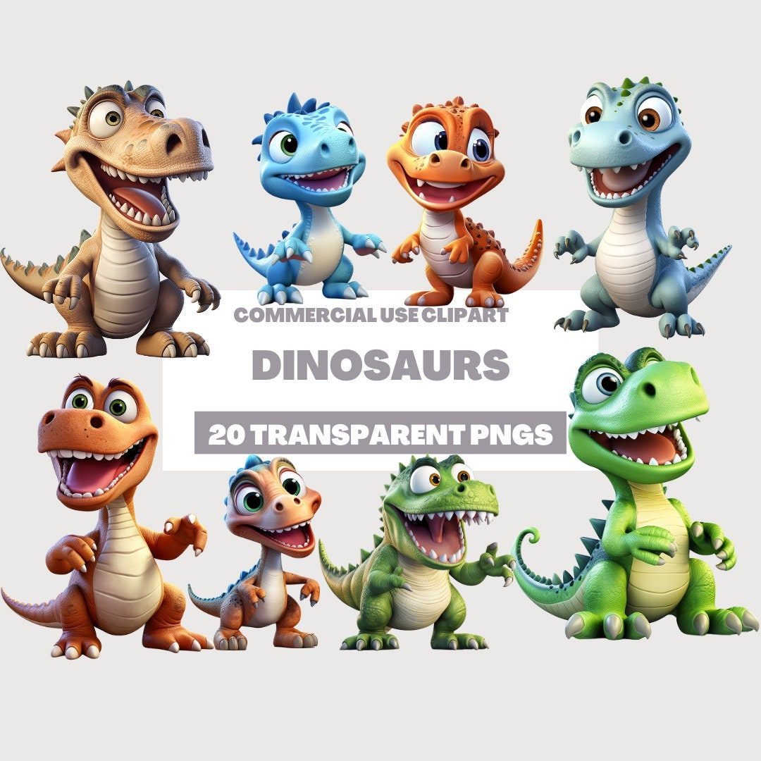 Dinosaurs PNG, Clipart Bundle, Dino Animal Illustrations, Cute Dinos ...