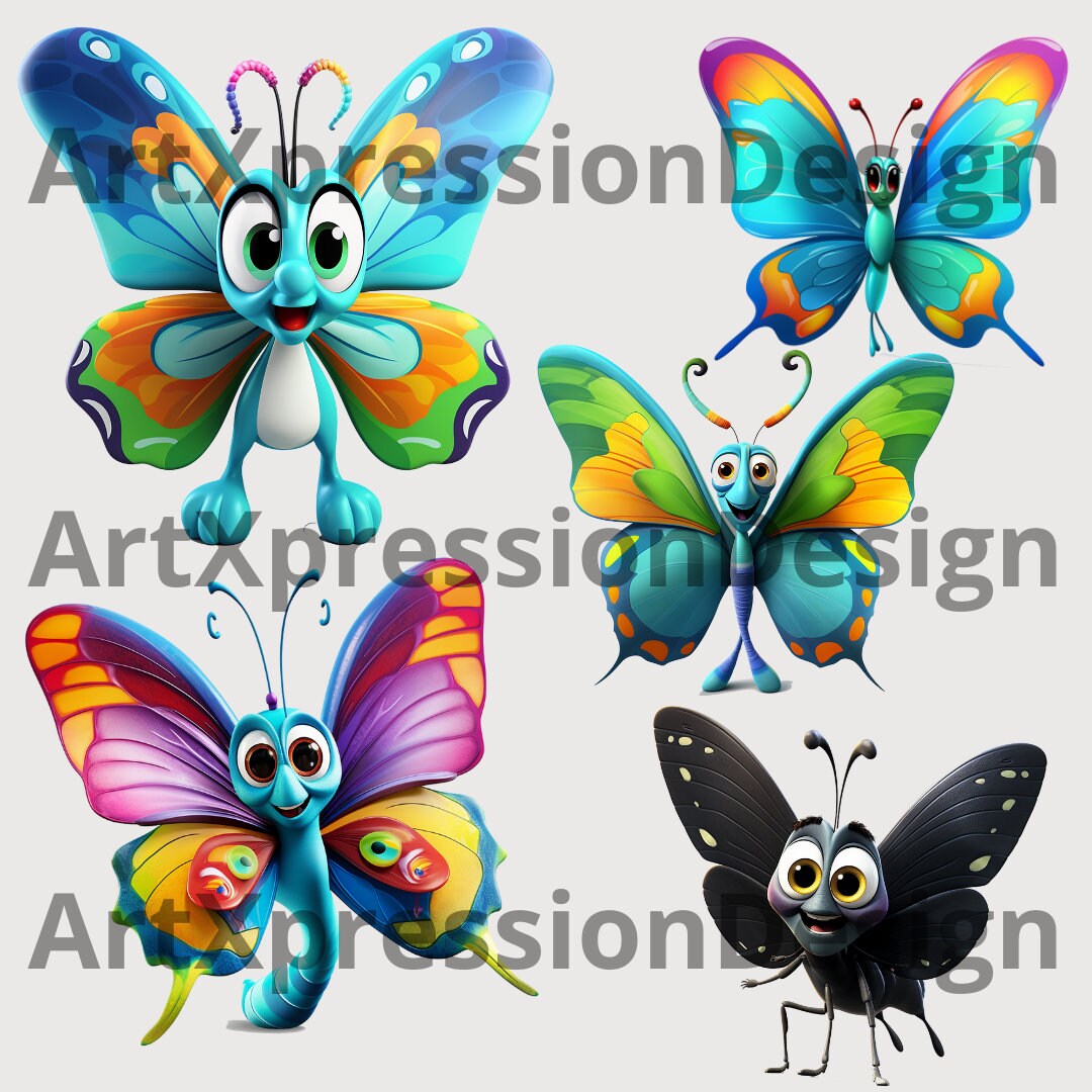 30 Butterflies PNG, Clipart Bundle, Butterflies Illustrations, Cute ...