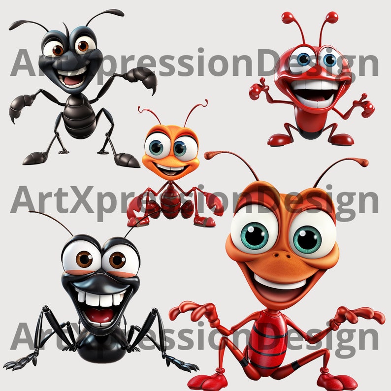 Ants Clipart - Cute Cartoon Clipart, Ants Clipart Set, Ants - Instant ...