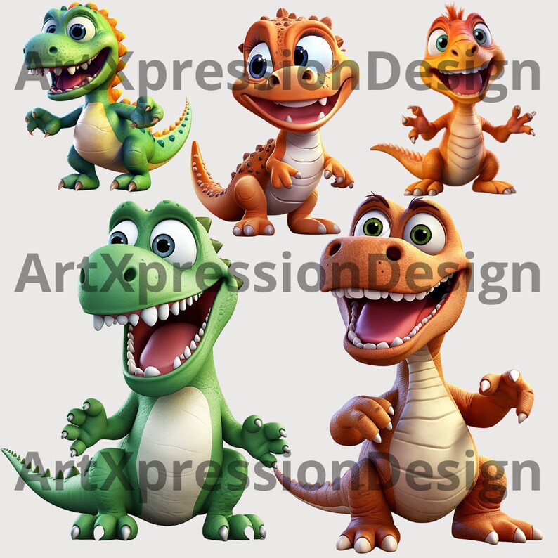 Dinosaurs PNG, Clipart Bundle, Dino Animal Illustrations, Cute Dinos ...