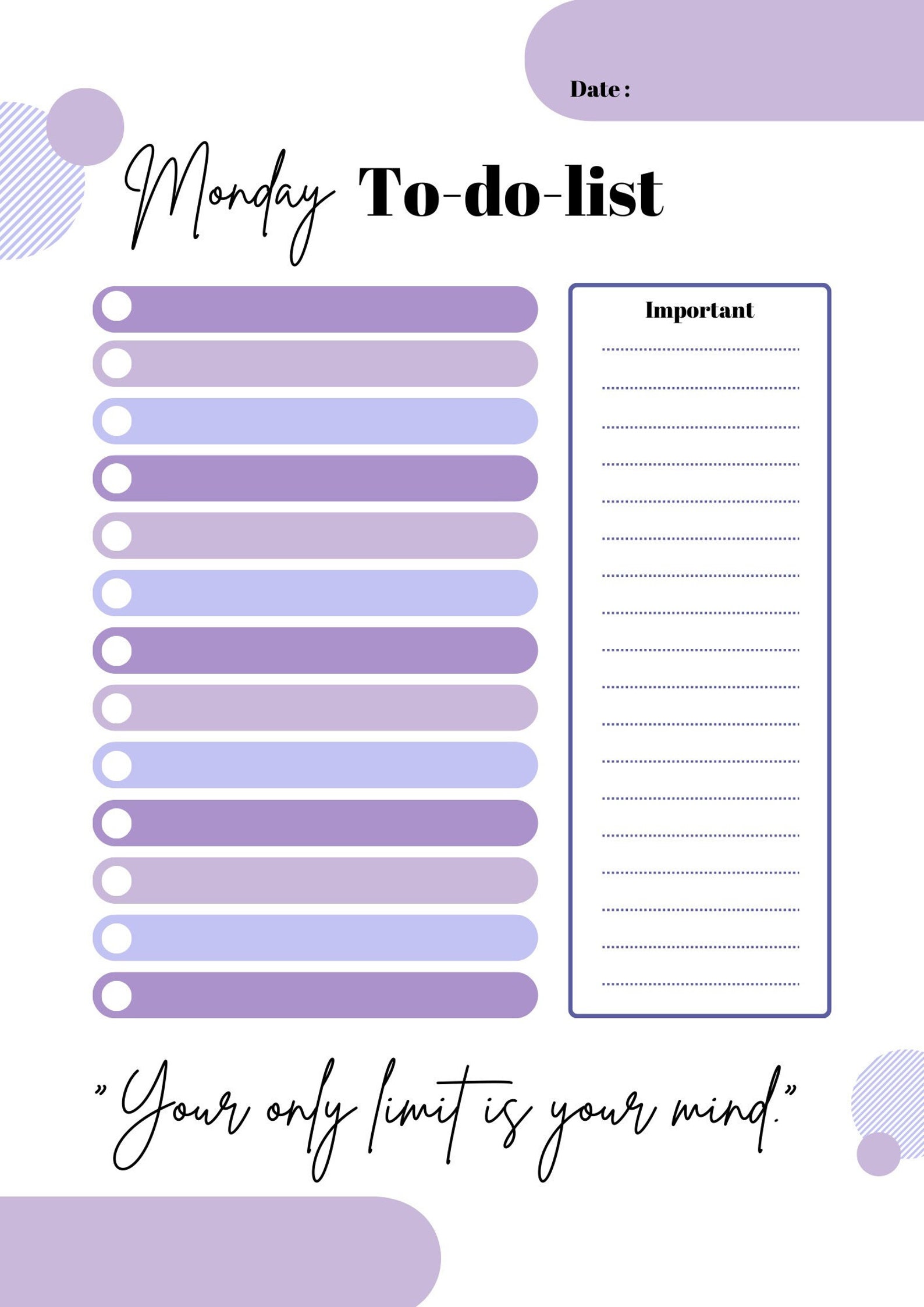 Digital Daily Planner Monday to Sunday - Colourful Your Week in Review ...