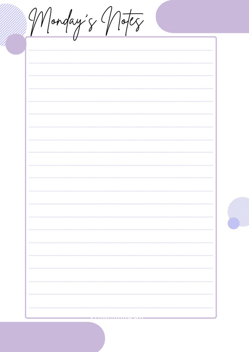 Digital Daily Planner Monday to Sunday - Colourful Your Week in Review ...