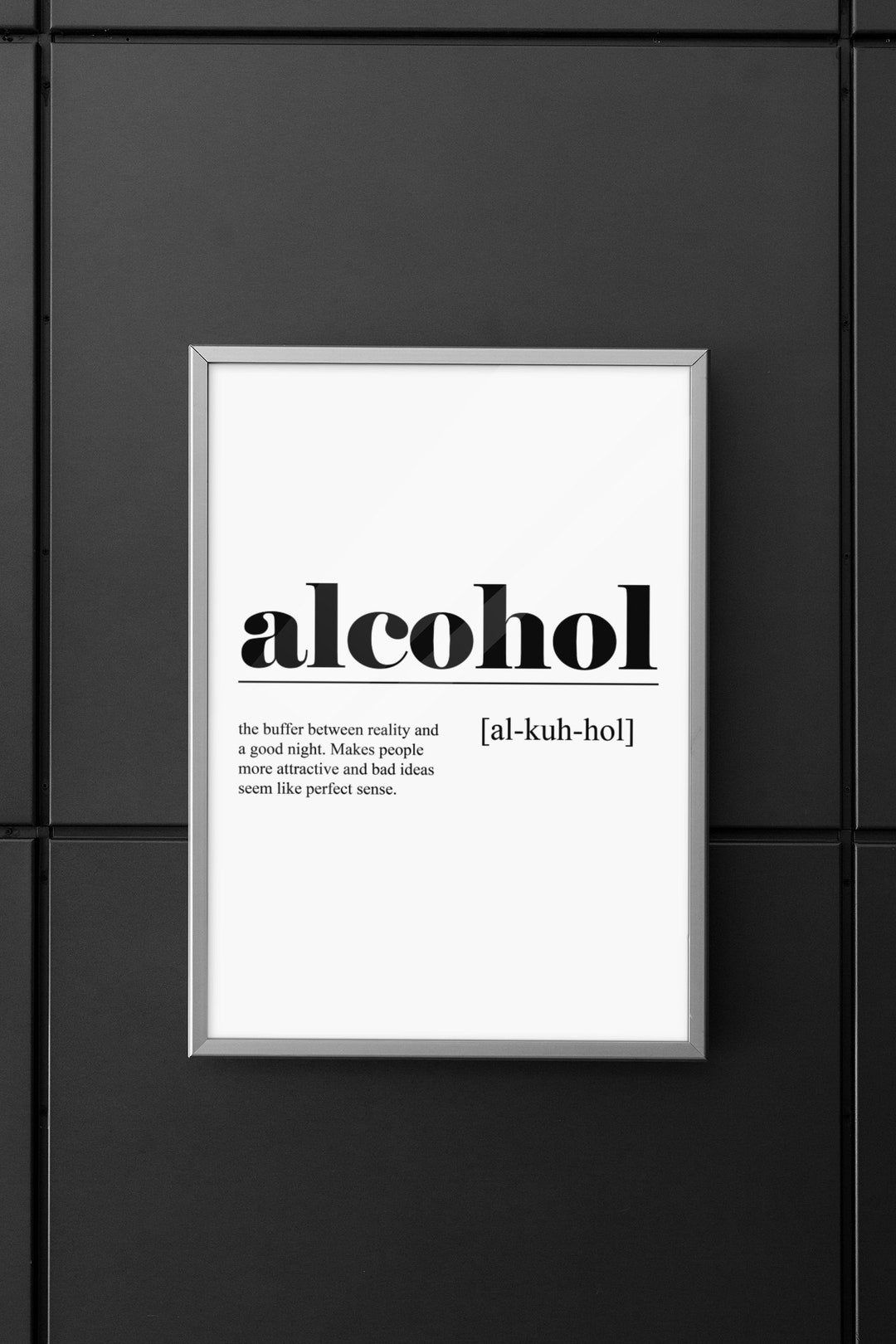 Funny Alcohol Definition Print – Humorous Wall Art for Kitchen, Office ...