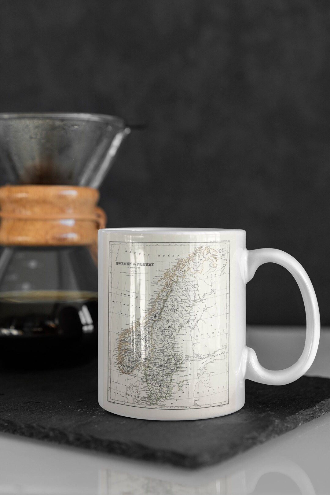 Vintage Map Mug, Sweden and Norway Mug | Coffee Mug, Handmade Mug ...